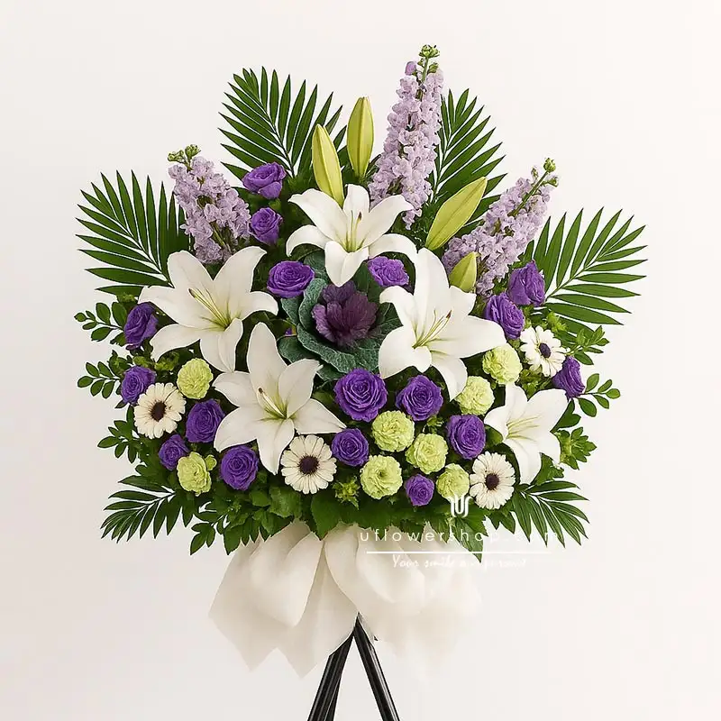 Funeral Flower Stand - Serene Radiance | Condolence Flowers